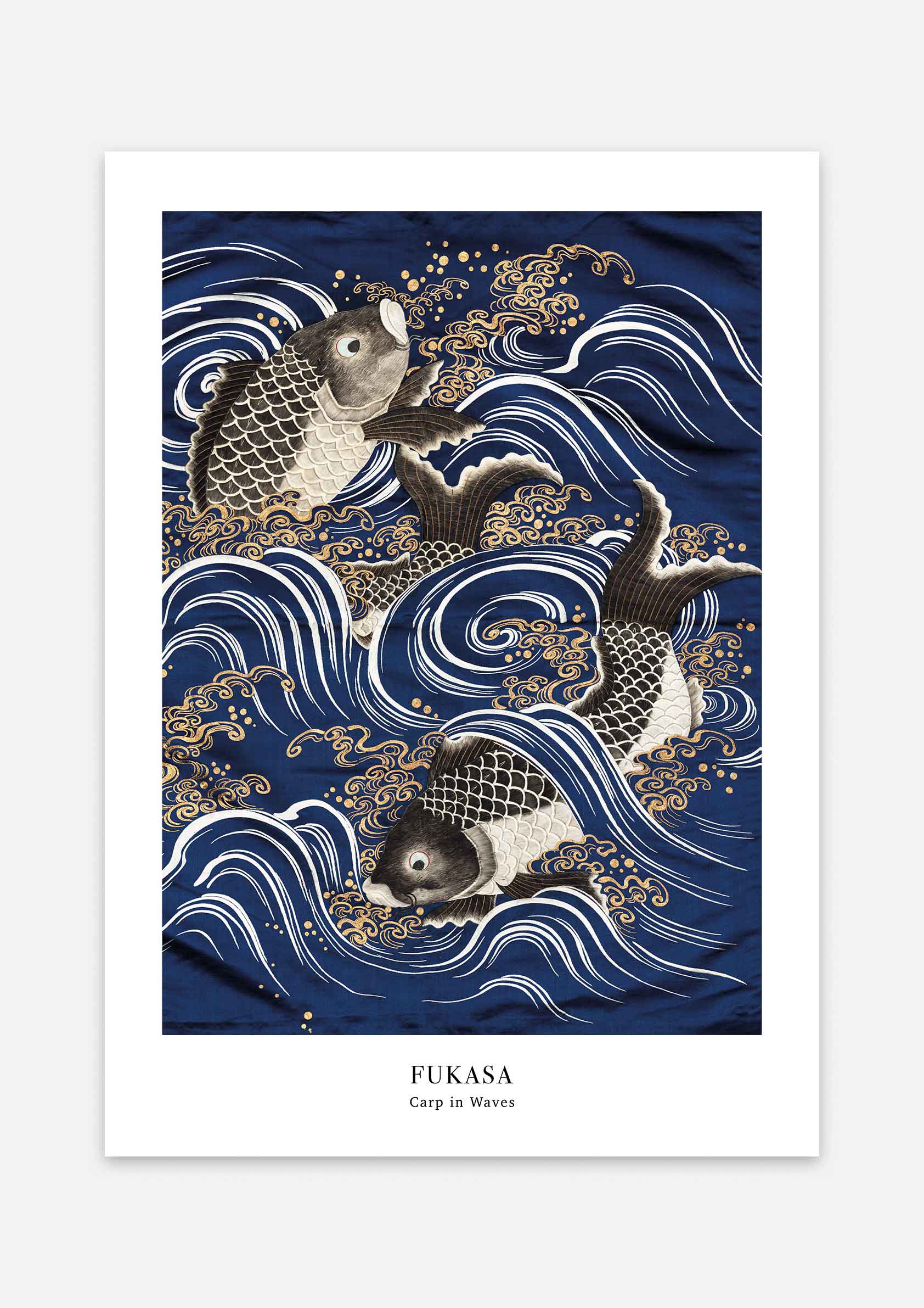 Lámina Fukasa - Carp in Waves | Icconik